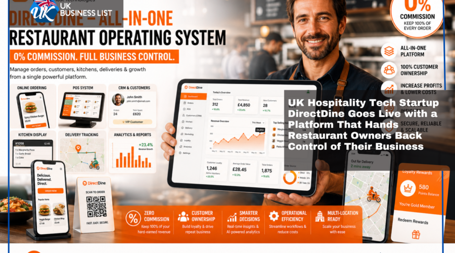 UK Hospitality Tech Startup DirectDine Launches Platform
